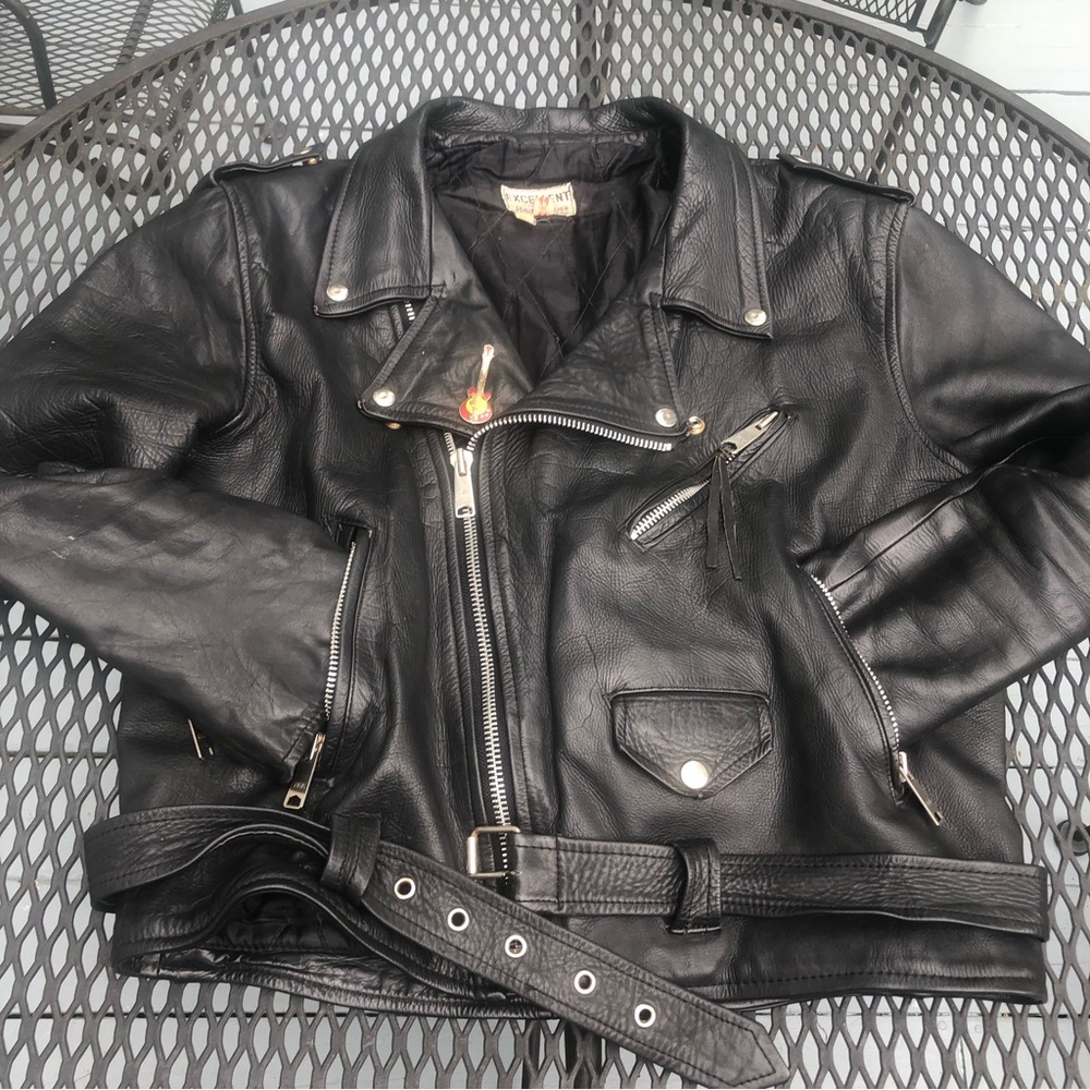 Rare Vintage 80s Leather Motorcycle Jacket Made In Usa - Gem